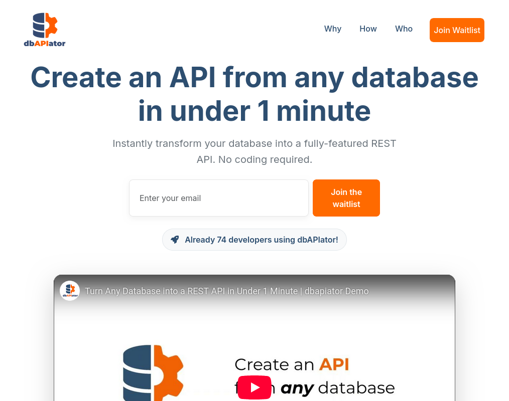dbAPIator |Instantly Generate REST APIs From Any Database